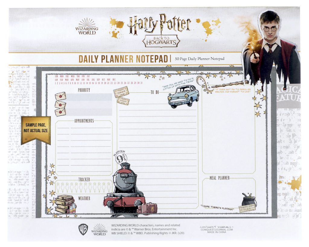 HARRY POTTER DAILY PLANNER NOTEPAD - Booksflea